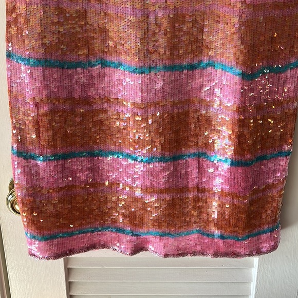 Carolyne Barton | Dresses | Vintage Full Sequin Pink Orange Blue ...